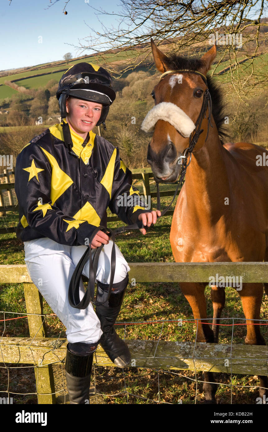 Jockey Jess Westwood with her horse 'Monkerty Tunkerty' Stock Photo - Alamy