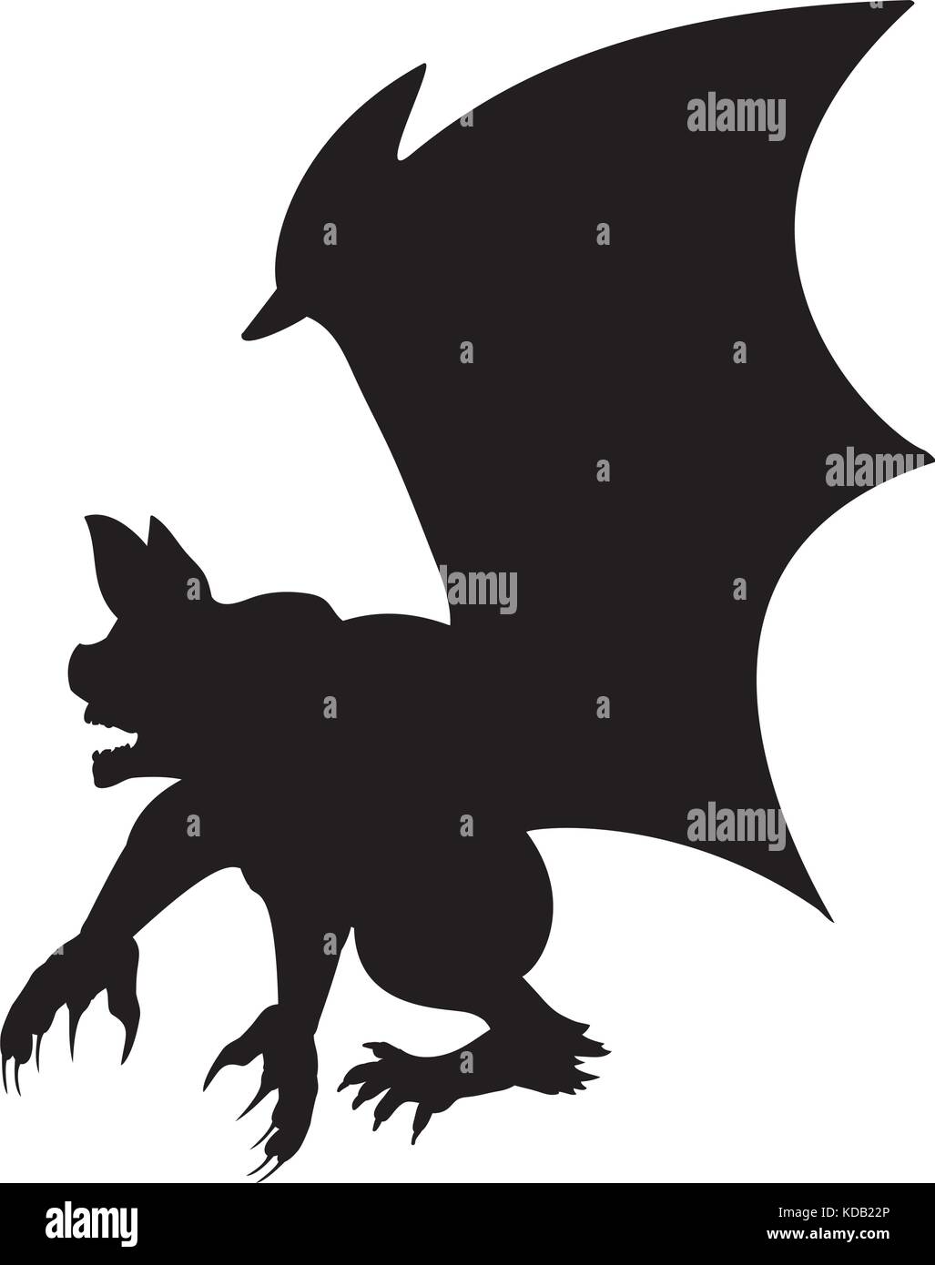 Gargoyle Chimera silhouette ancient mythology fantasy. Vector ...