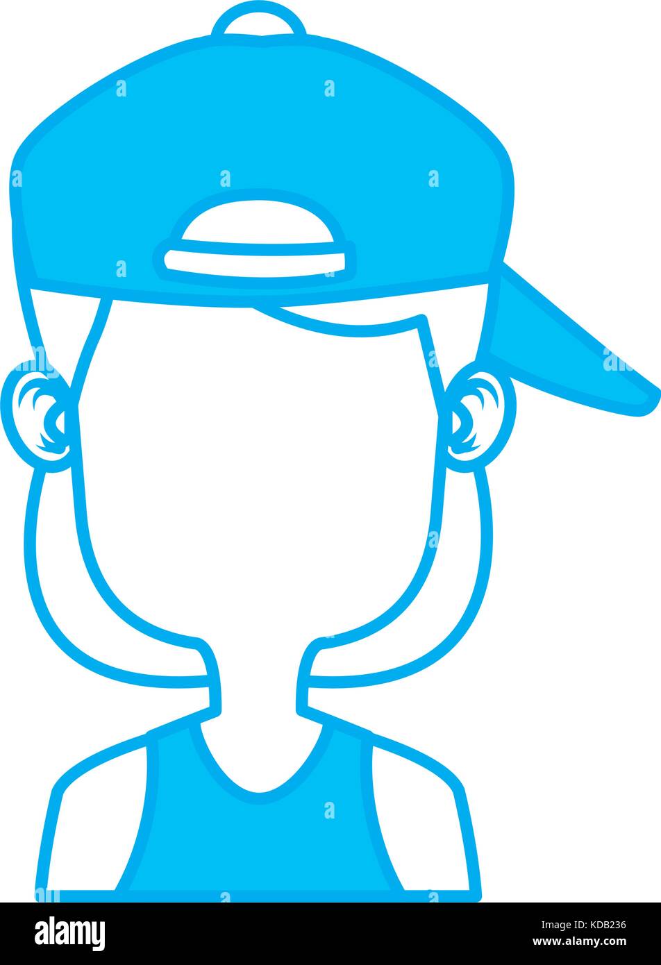 Girl faceless with hat cartoon Stock Vector Image & Art - Alamy