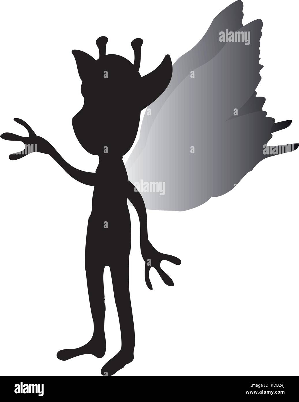 Pixie silhouette mythical animal fantasy. Vector illustration Stock ...