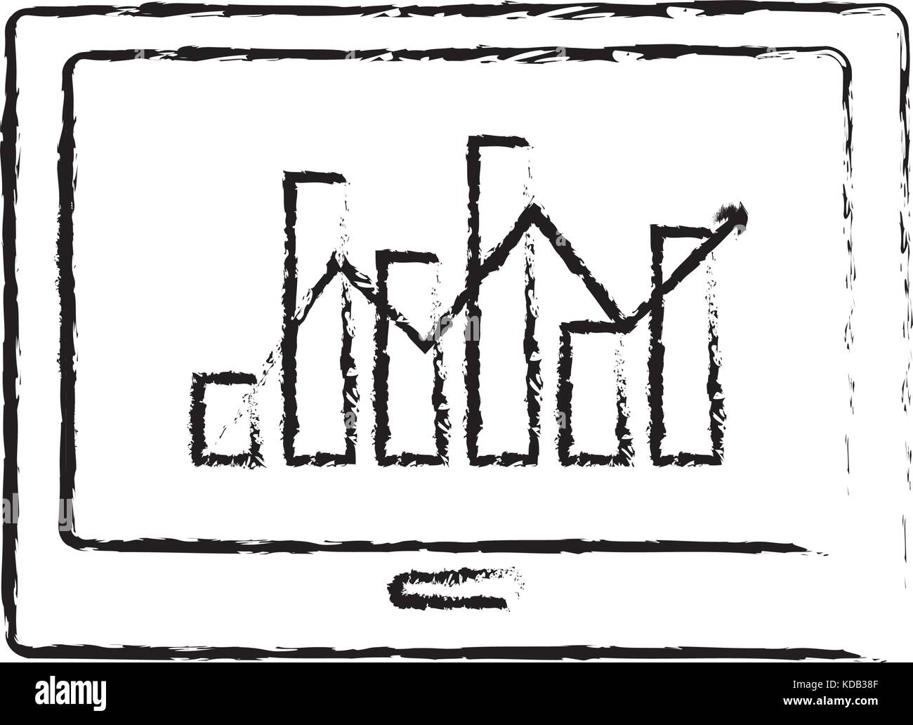 figure screen technology with statistics bar diagram vector ...
