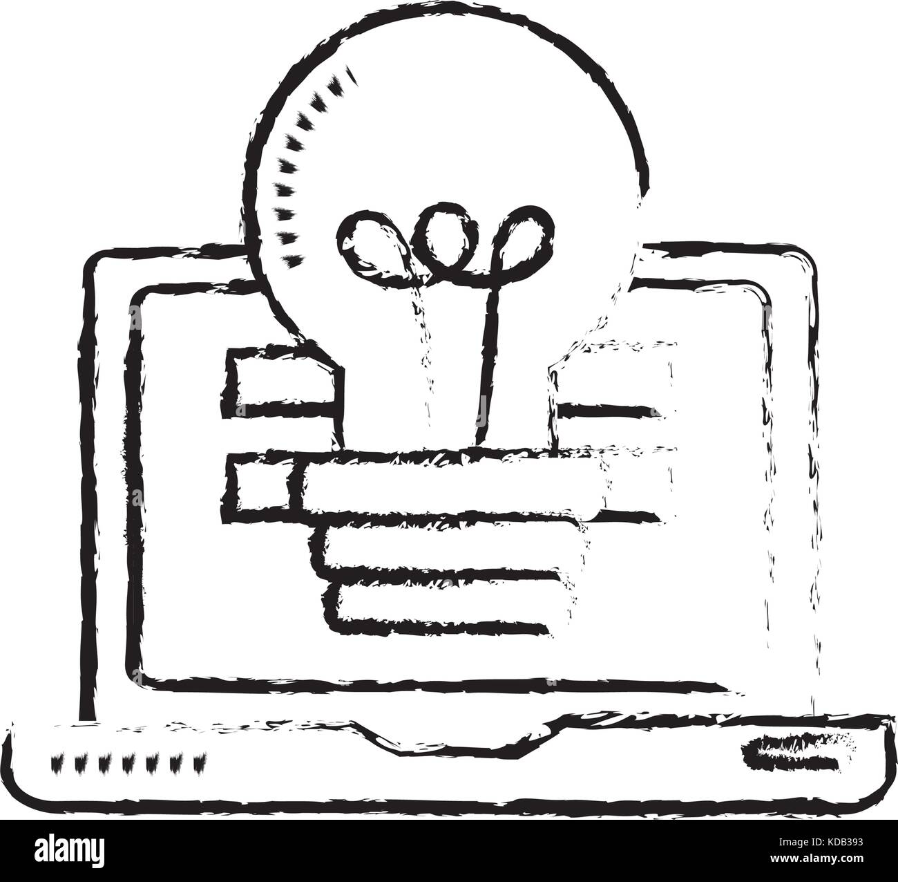 figure laptop technology with information and bulb idea vector ...