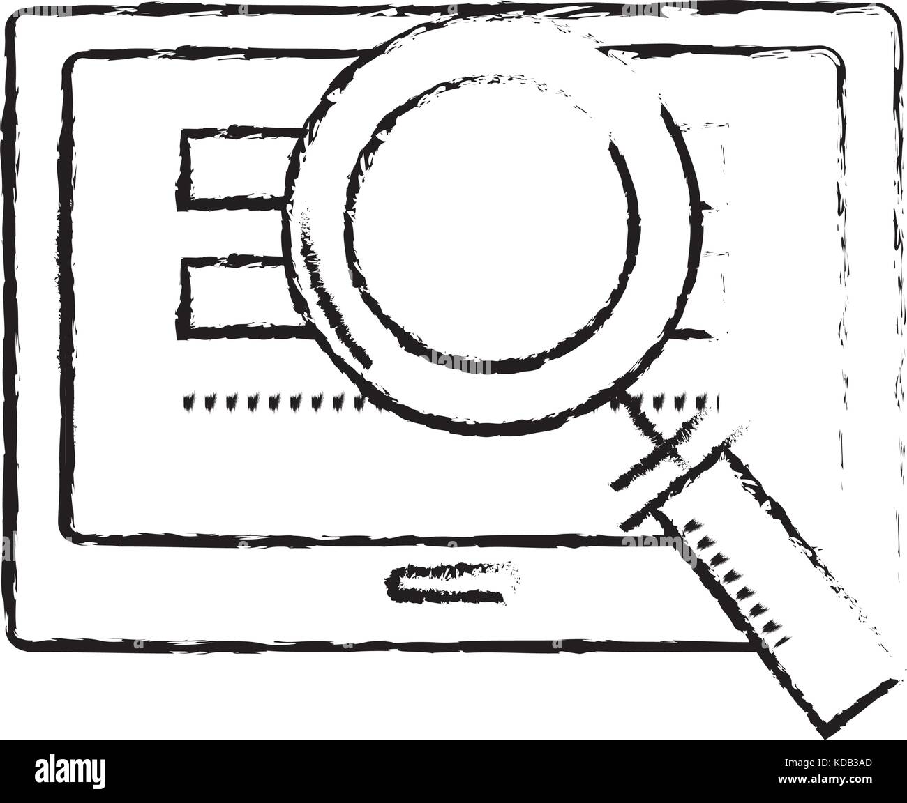 figure screen technology with information and magnifying glass vector ...