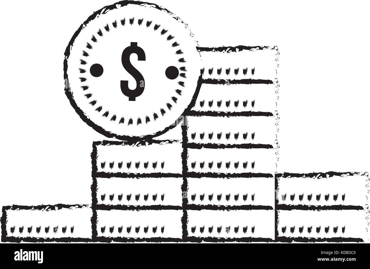 figure coins currency cash money to economy vector illustration Stock ...