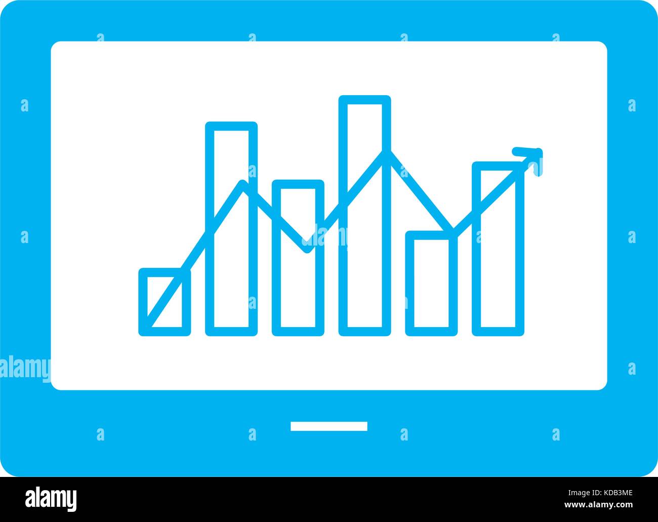 silhouette screen technology with statistics bar diagram vector ...
