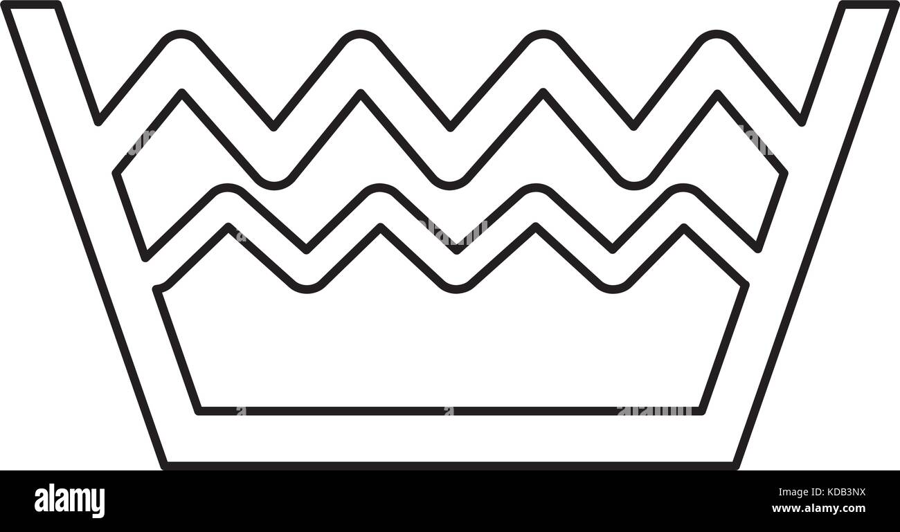 line pail with water level to clean clothes vector illustration Stock ...