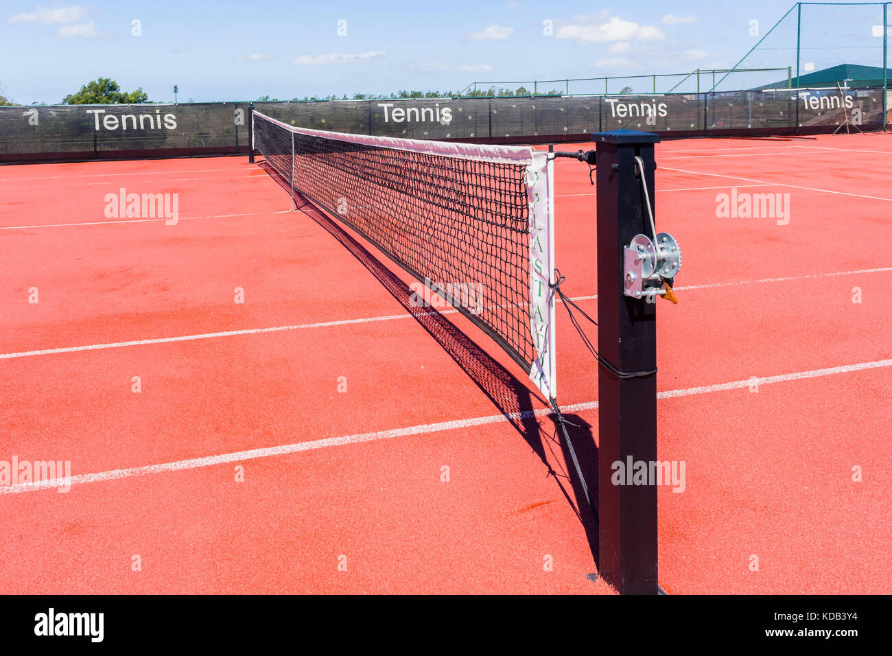Tennis clay synthetic court outdoors closeup abstract middle net photo ...