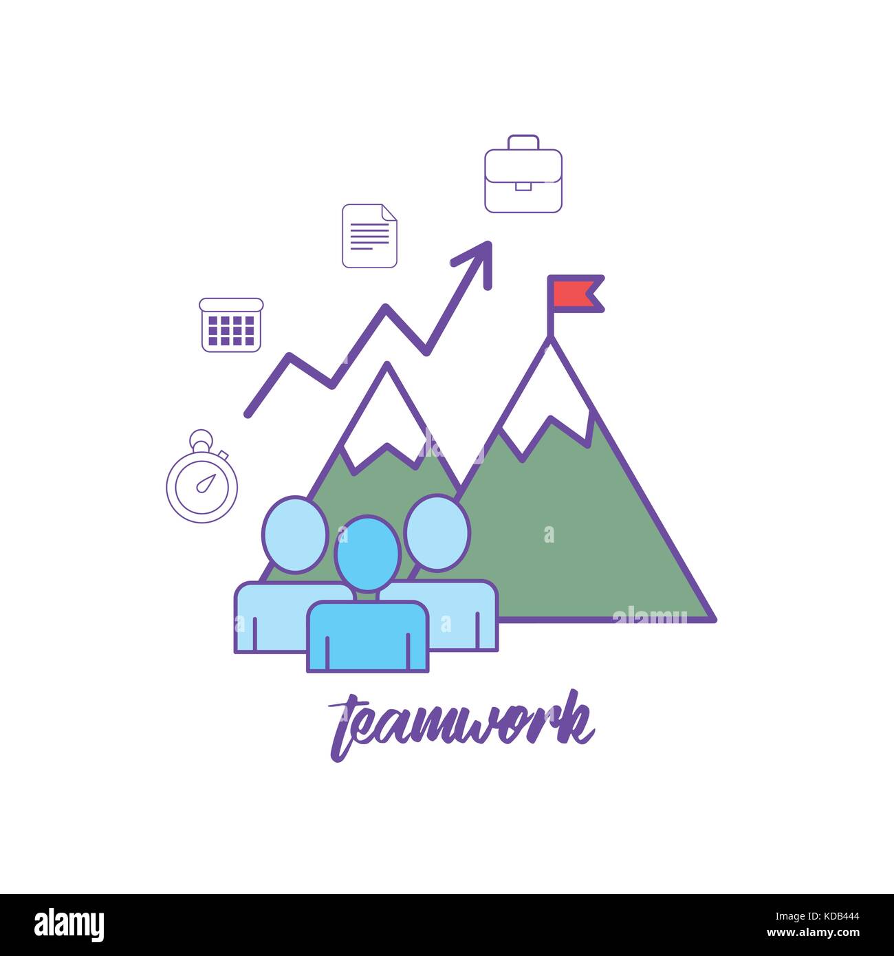 teamwork technology communication social media vector illustration ...