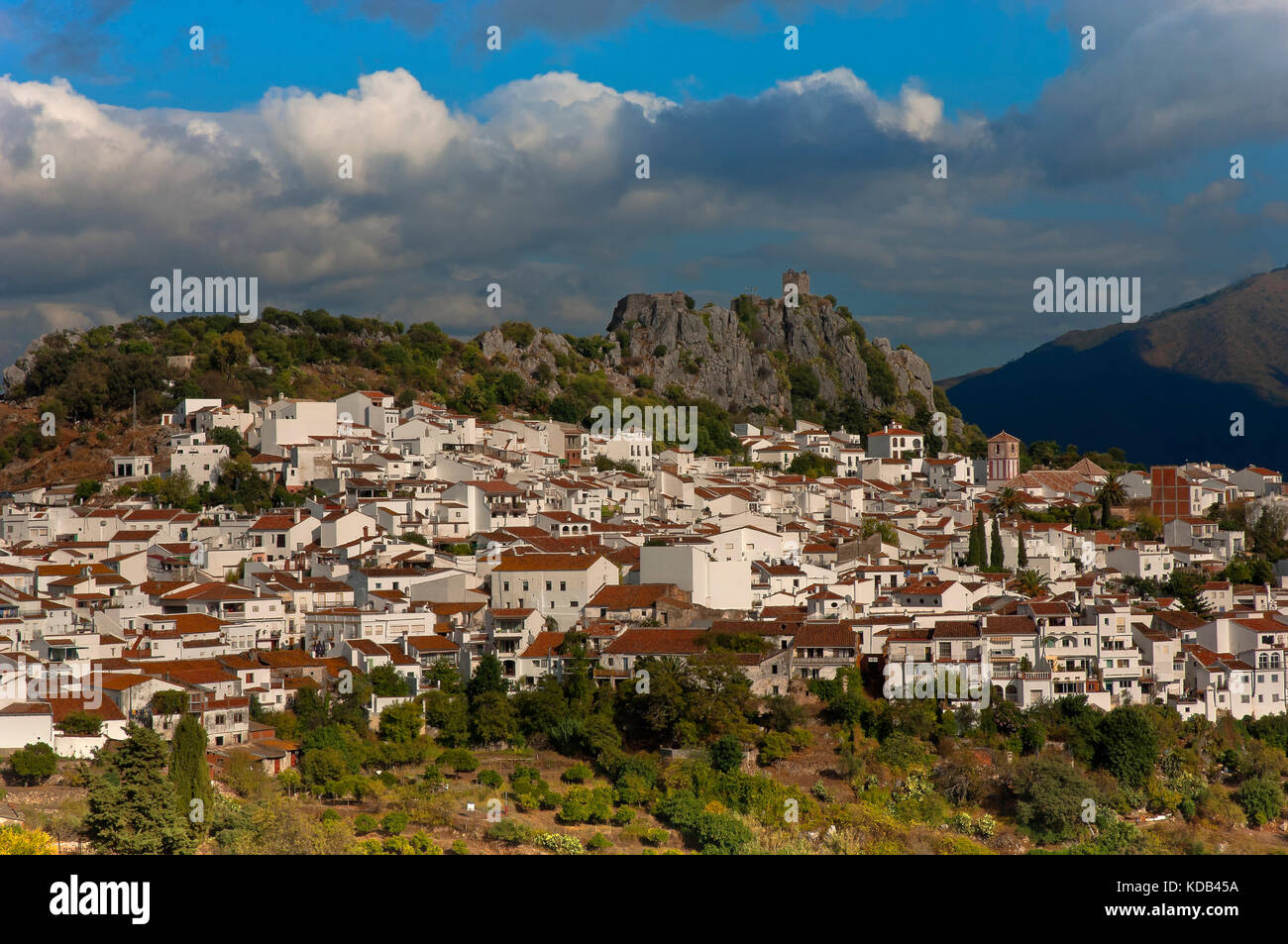 Panoramic view, Gaucin, Malaga province, Region of Andalusia, Spain ...