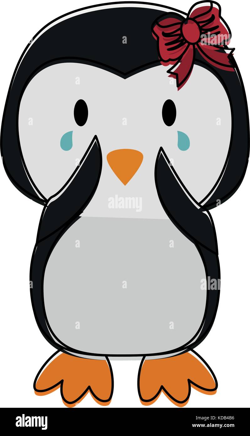 penguin crying cute animal cartoon icon image Stock Vector Image & Art ...