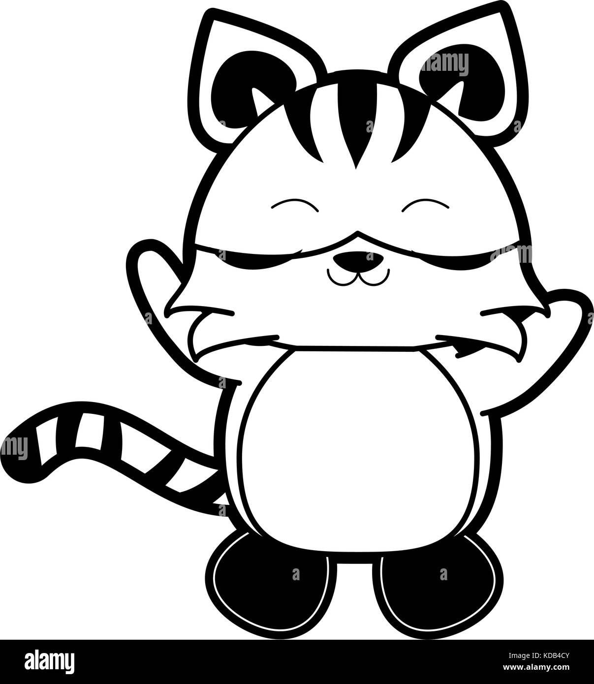 tiger with open arms cute animal icon image Stock Vector Image & Art ...