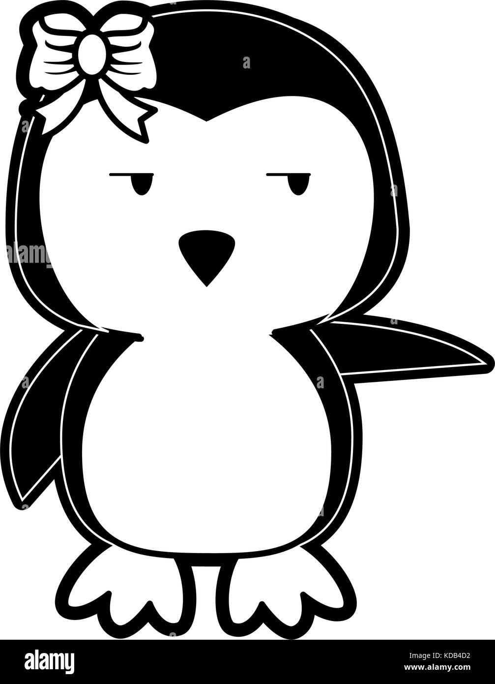 penguin side eye pointing to the side cute animal cartoon icon Stock ...