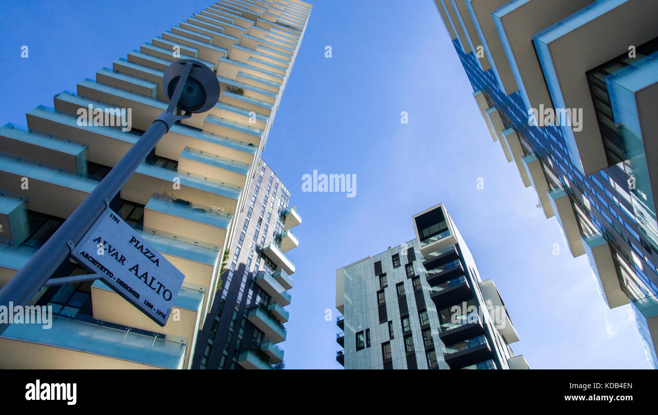 Solaria tower, Milan, Porta Nuova skyscraper residences, Italy. Milan ...