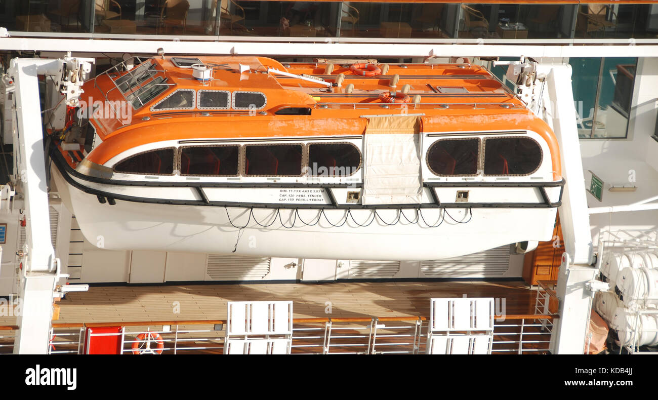 Lifeboat on ship Stock Photo - Alamy