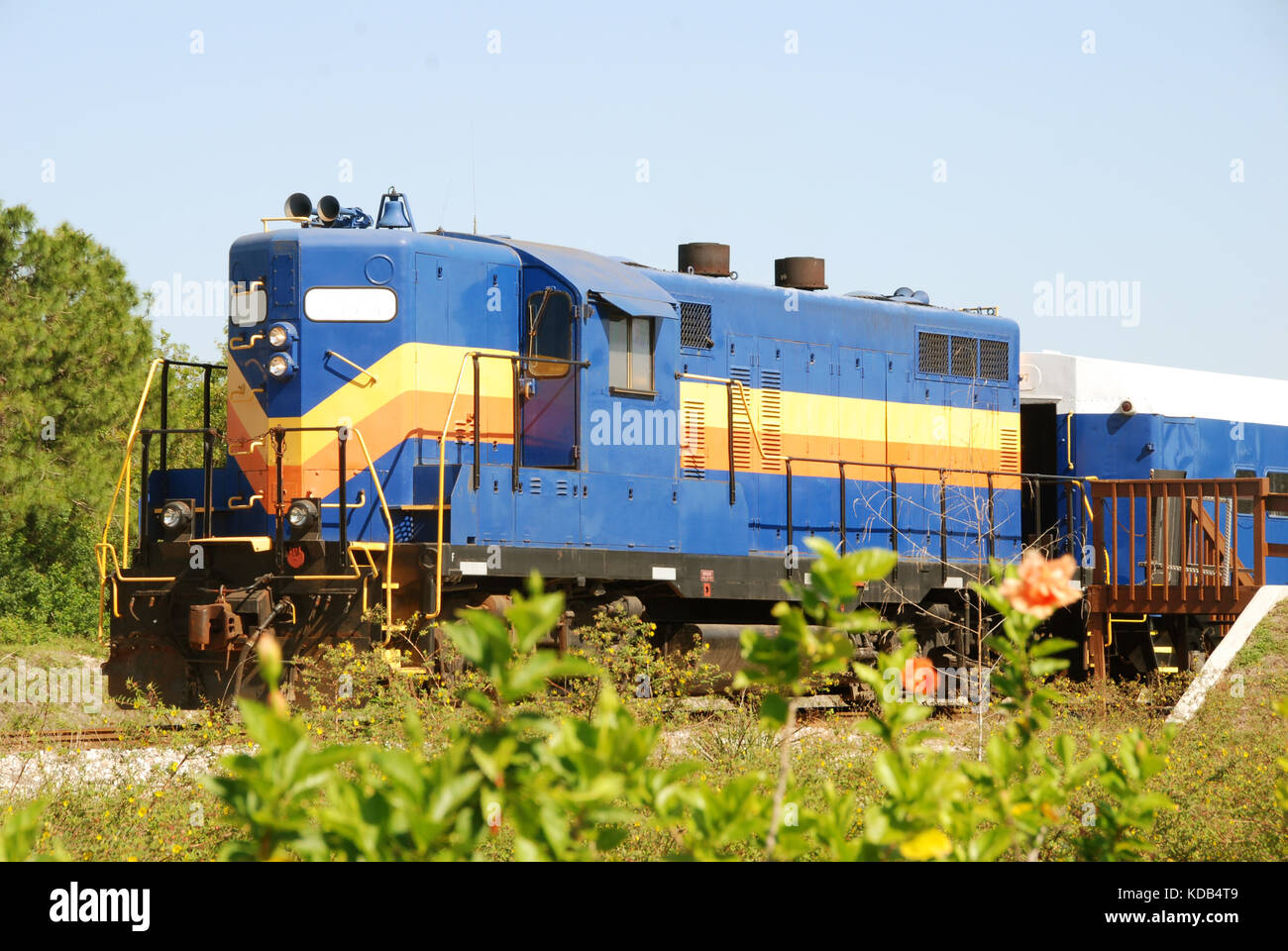 Blue diesel engine in countryside Stock Photo - Alamy