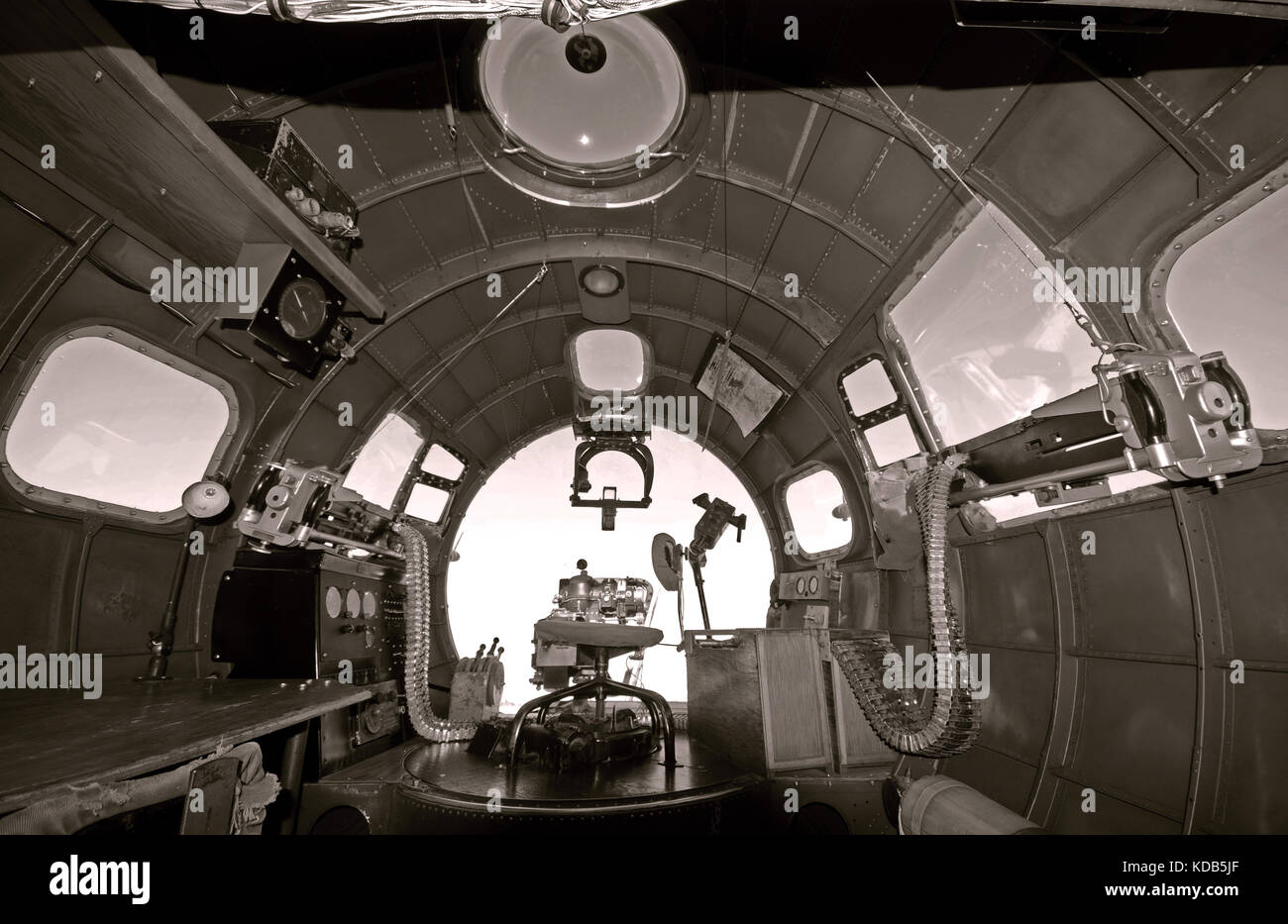 Nose gunner positions inside World War II bomber Stock Photo - Alamy