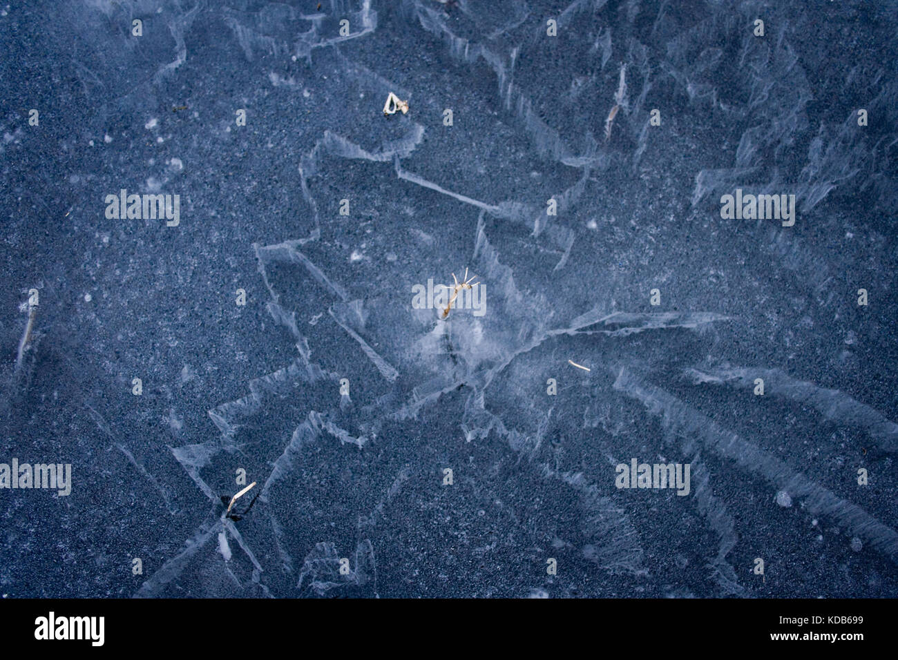 Ice patterns in frozen lake near Windermere, England Stock Photo - Alamy