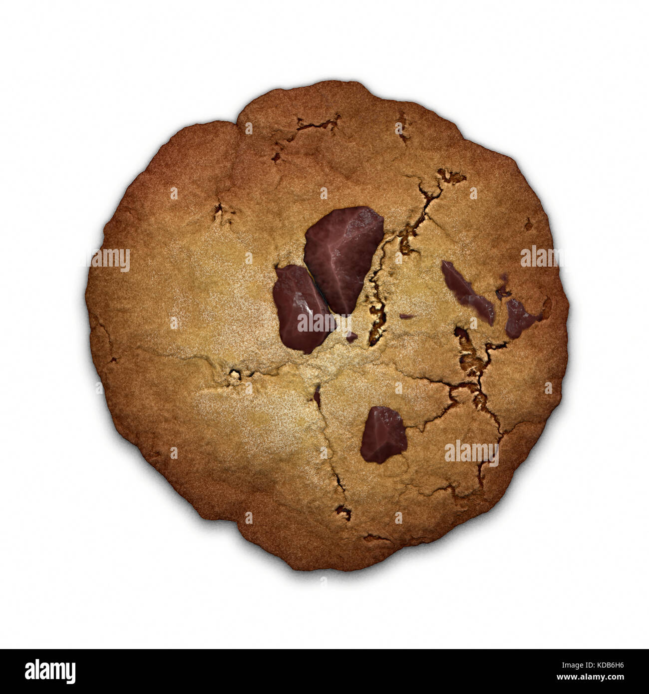 Round chocolate chip cookie closeup view Stock Photo - Alamy
