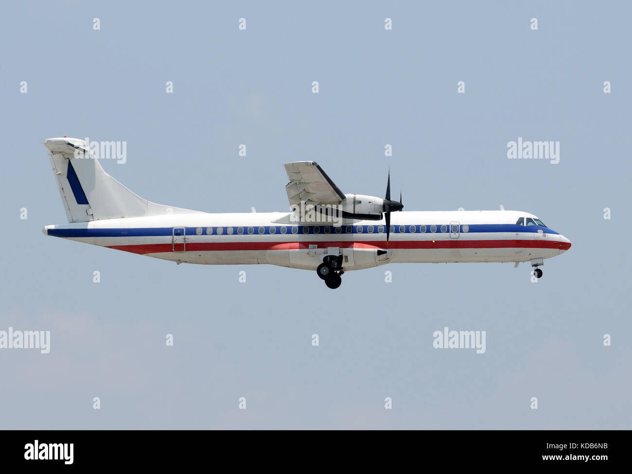 Modern passenger propeller airplane side view Stock Photo - Alamy