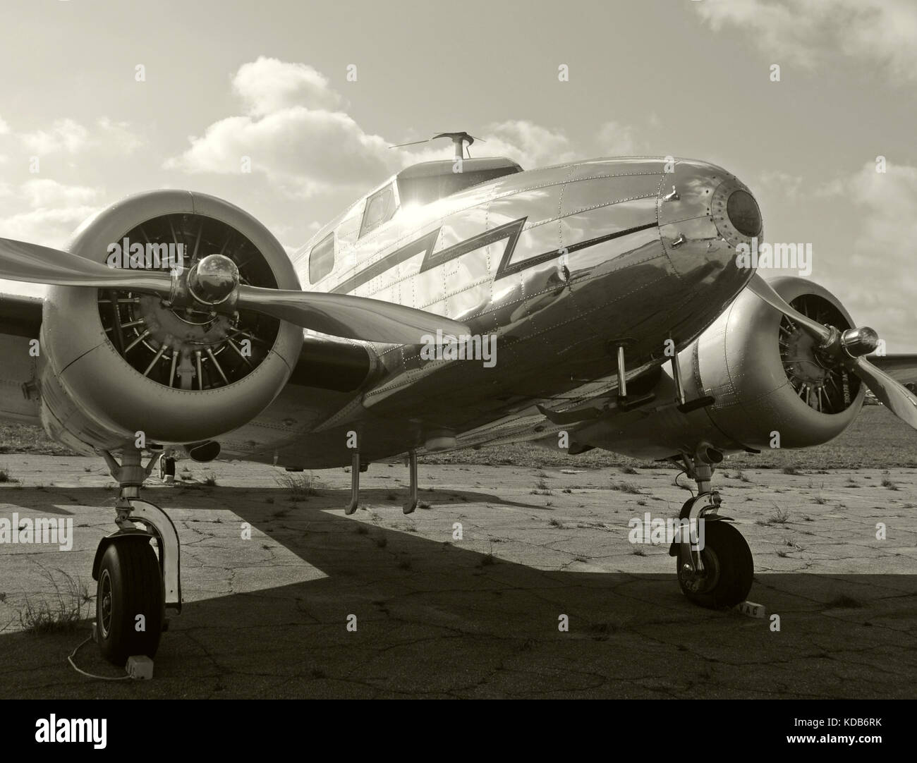 World war II era transport airplane parked on the ground Stock Photo ...
