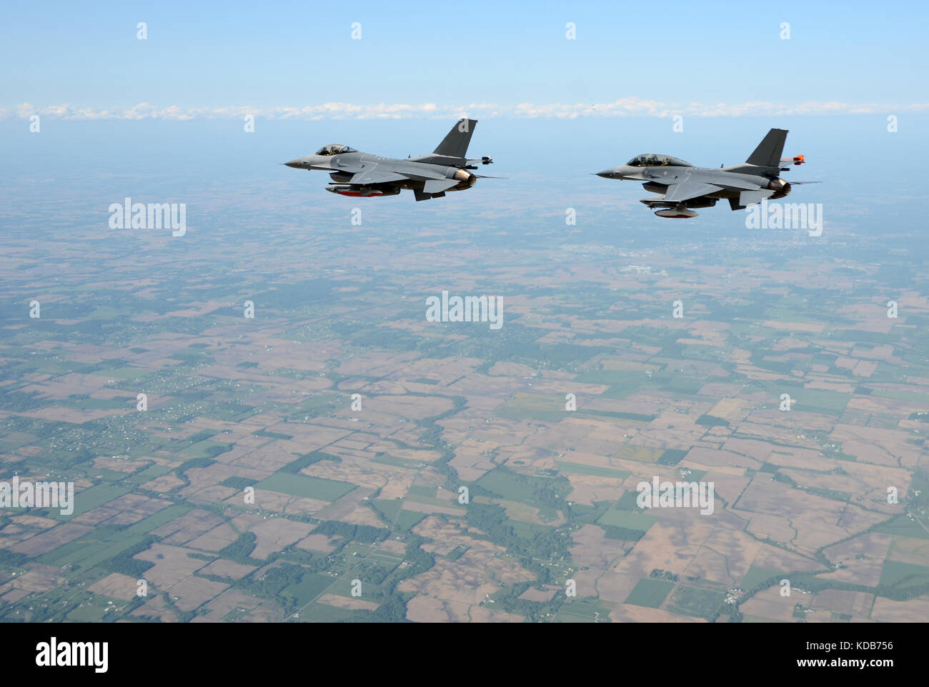 Two fighter jets flying at high altitude Stock Photo - Alamy