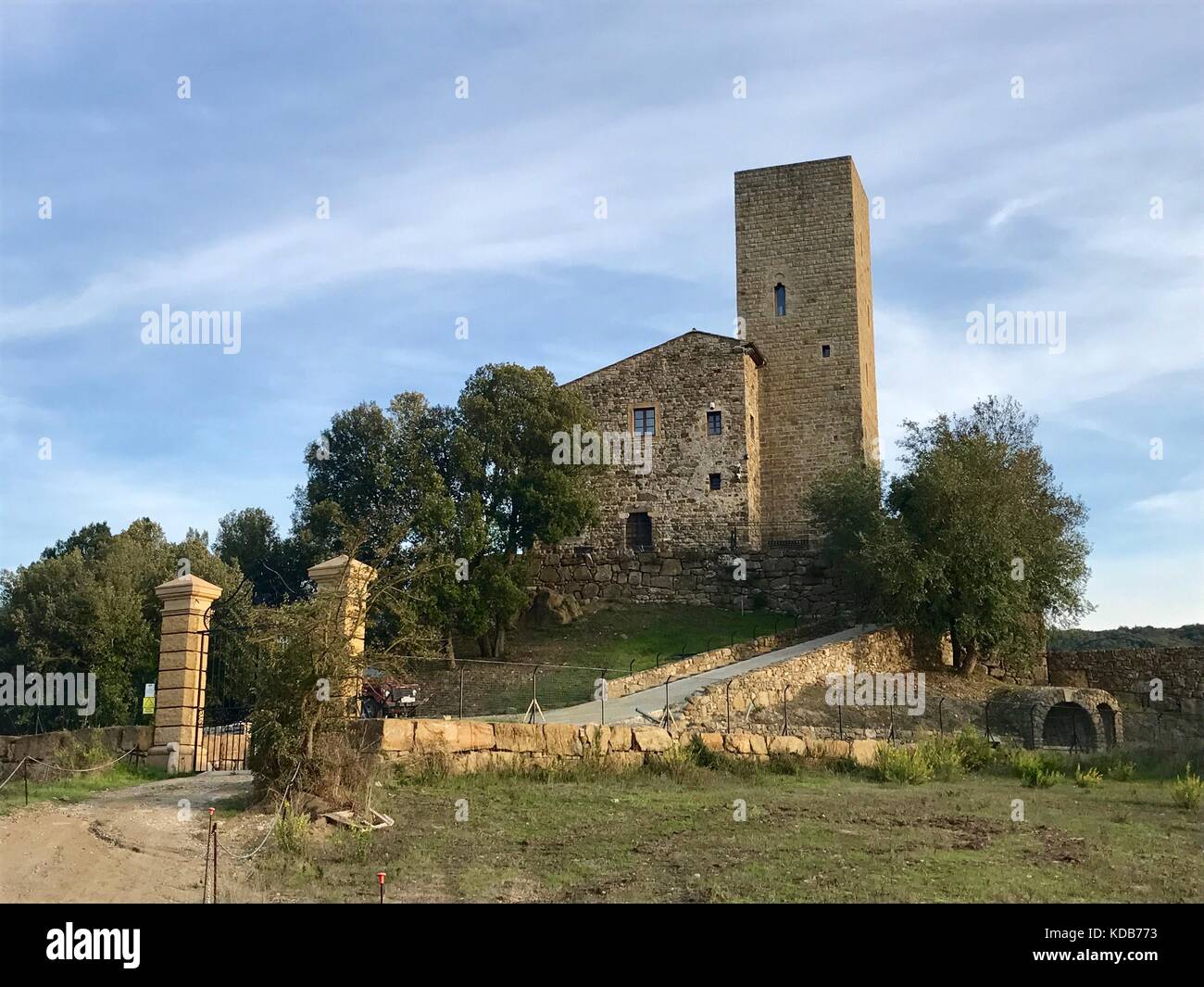 Renovated medieval castle near Volterra in Tuscany, Italy Stock Photo ...