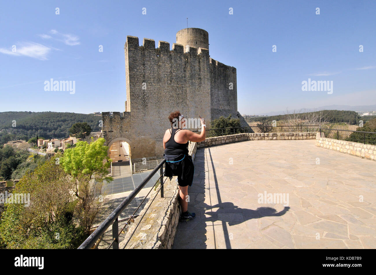 X century castle. Castellet i la Gornal. Catalonia, Spain Stock Photo ...