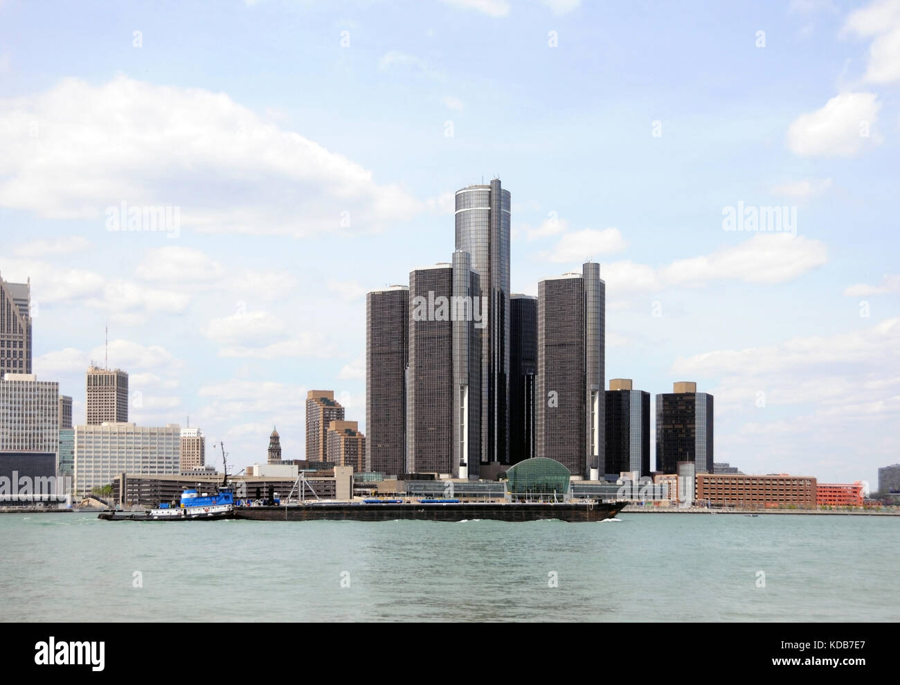 Tall skyscrapers housing major corporations in Detroit Stock Photo - Alamy