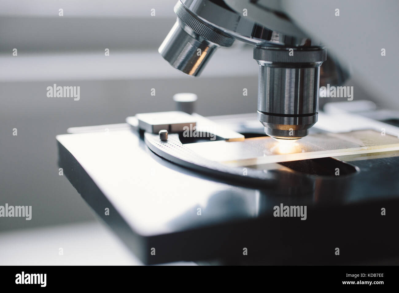 Close-up shot of microscope Stock Photo - Alamy