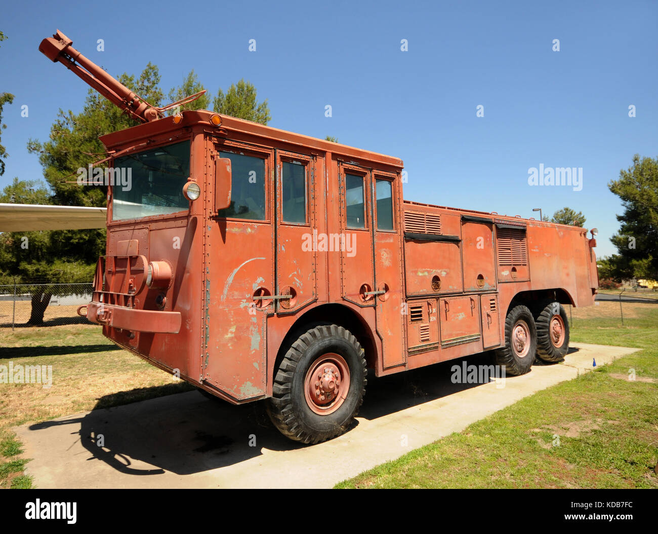 Old rusty fire engine used for airport service Stock Photo - Alamy