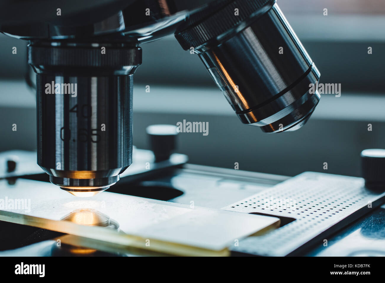 Close-up shot of microscope Stock Photo - Alamy