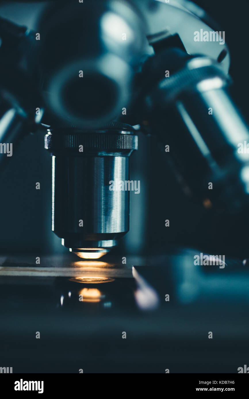 Close-up shot of microscope Stock Photo - Alamy