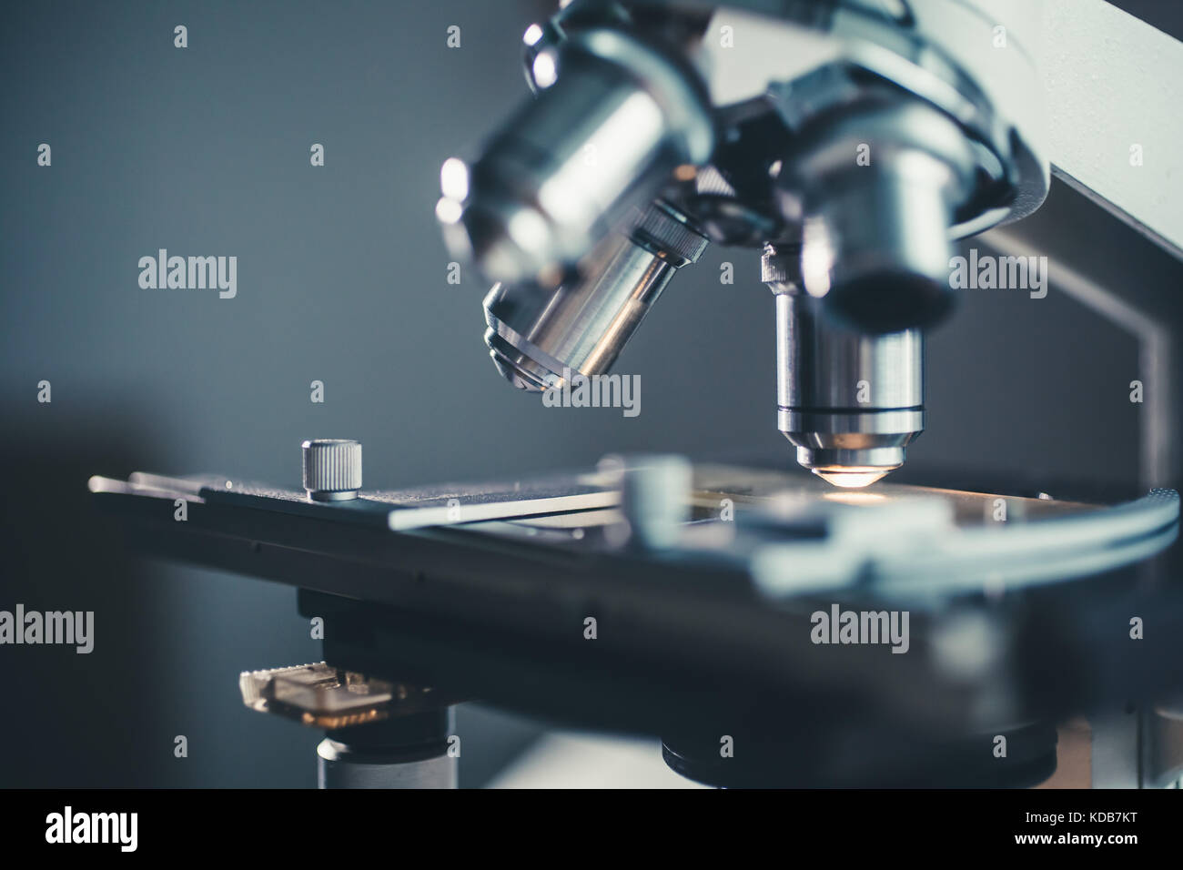 Close-up shot of microscope Stock Photo - Alamy