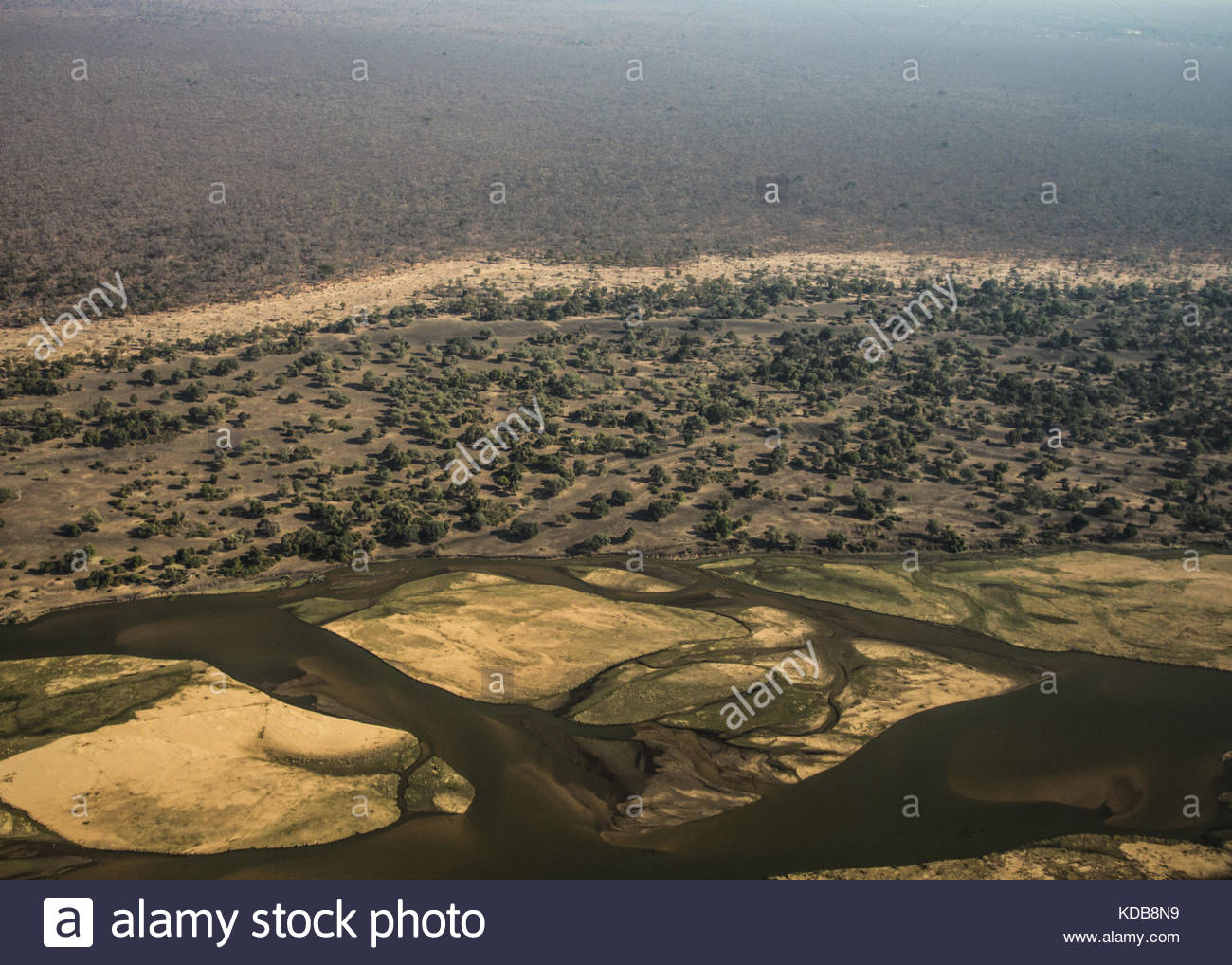 Zambezi River Aerial Not Falls Stock Photos & Zambezi River Aerial Not ...