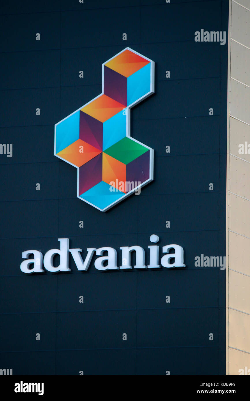 Logo - Markenname/ brand name: Advania, Reykjavik, Island Stock Photo ...