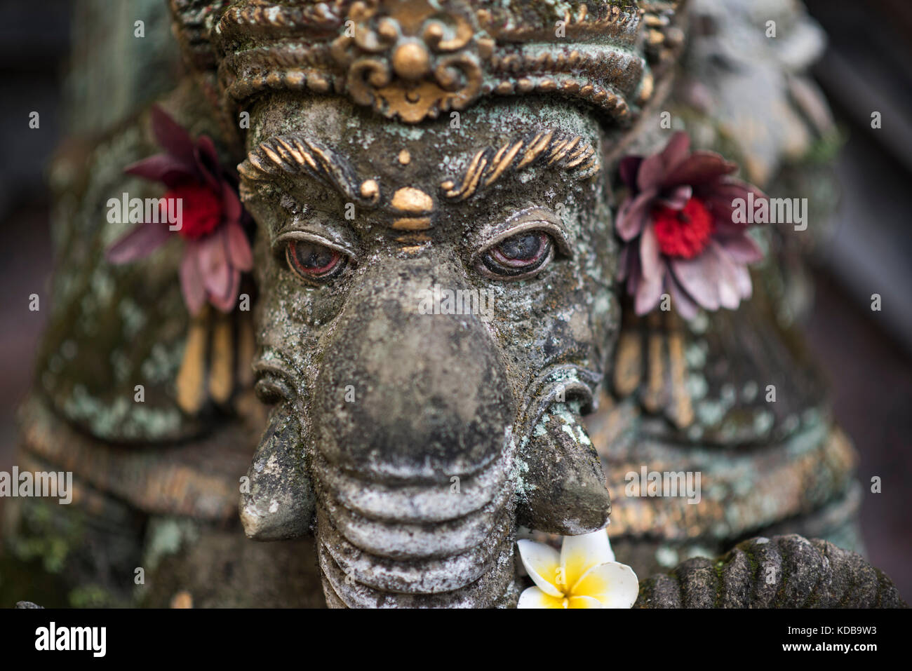 Hindu Gog Ganesha sculpt in stone, Ubud, Bali, Indonesia Stock Photo ...