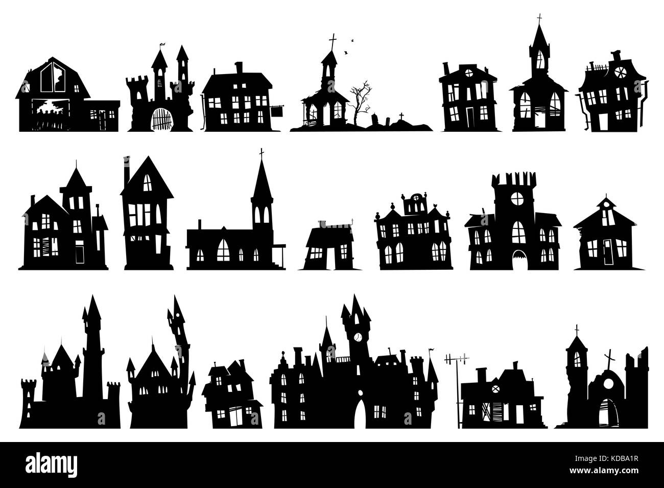 Haunted house vintage Black and White Stock Photos & Images - Alamy