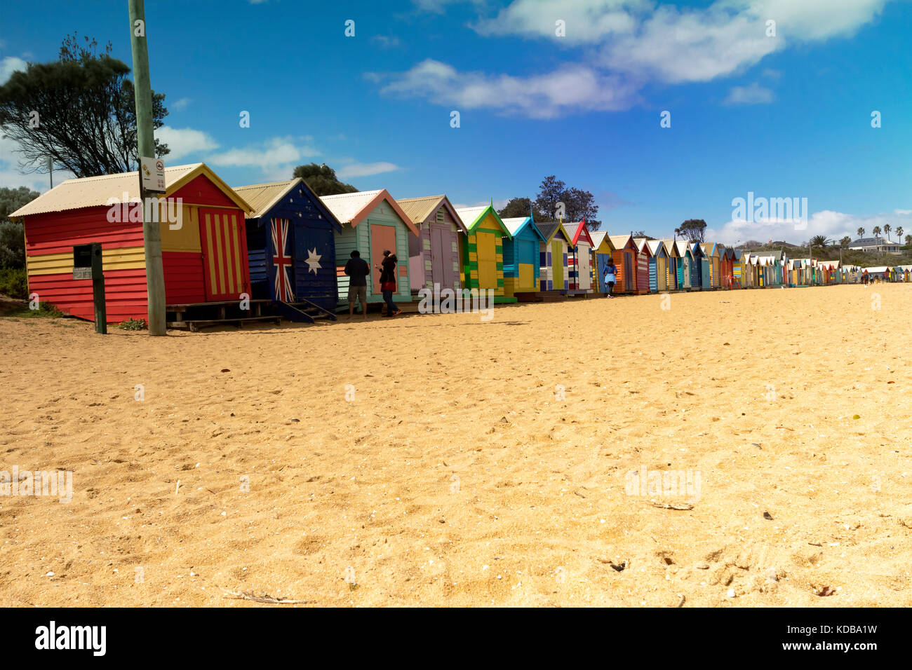 Iconic Brighton bathing boxes Stock Photo - Alamy