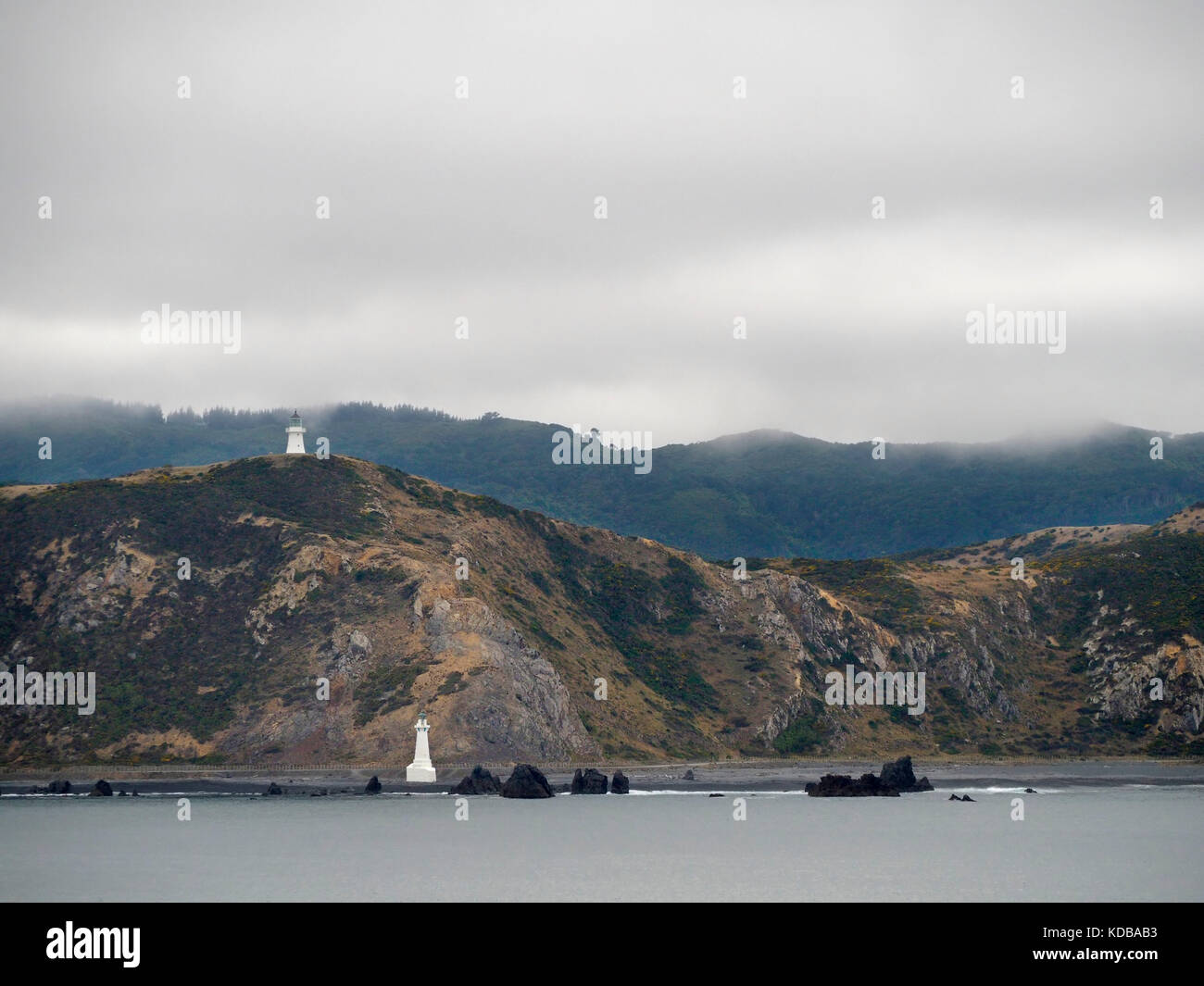 Pencarrow Head light house in New Zealand, North Island - view from ...