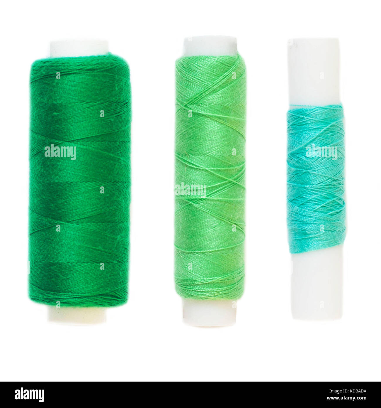 Green thread. Isolated. White background Stock Photo - Alamy