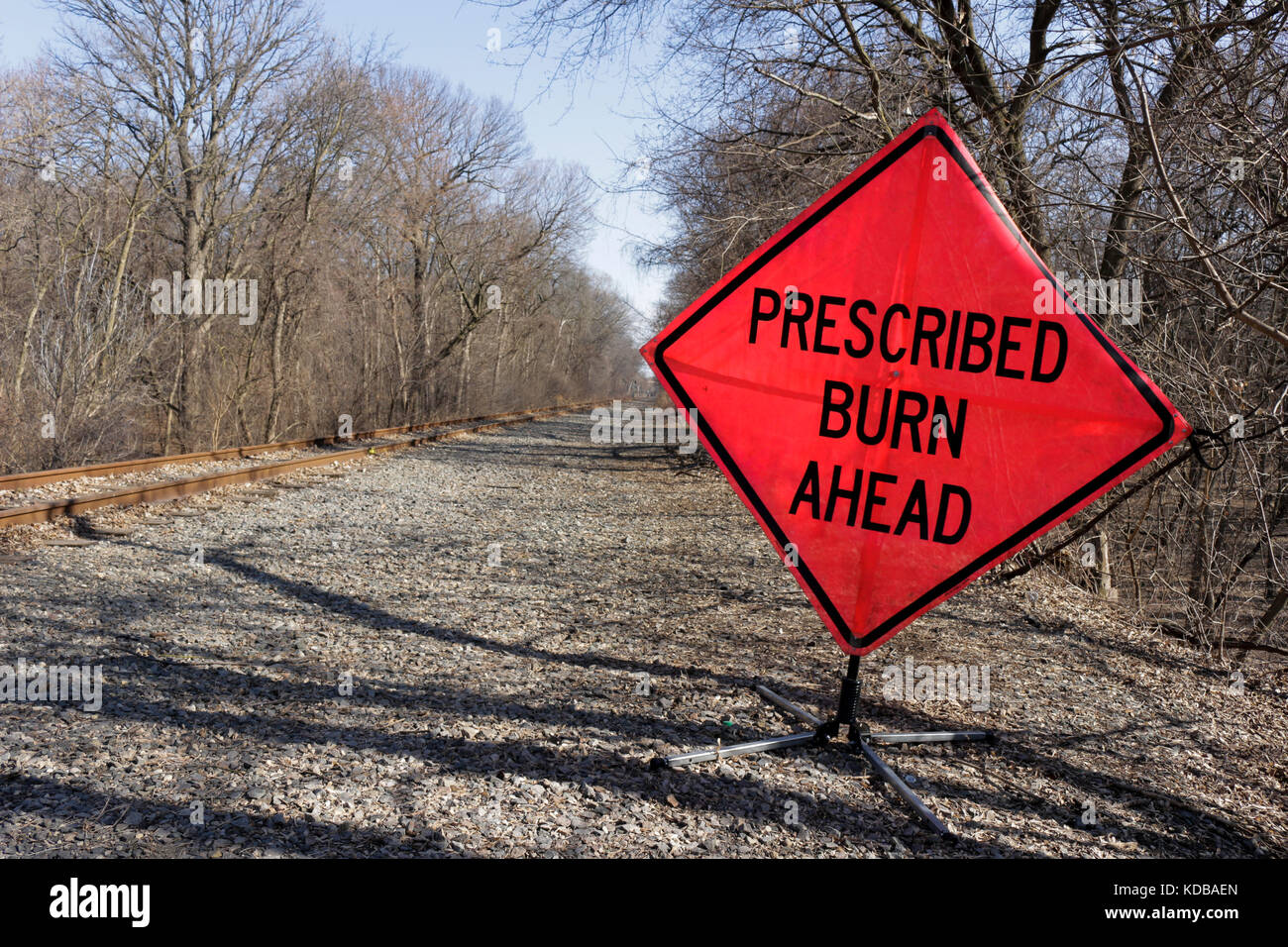 Prescribed burn sign, Cook County, Ilinois Stock Photo - Alamy