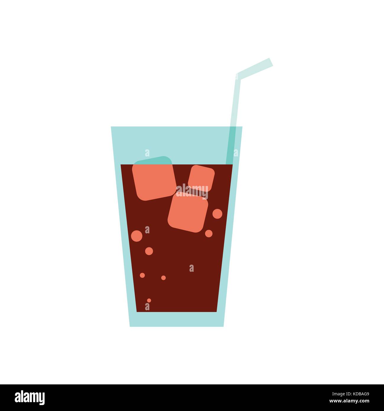 Glass of Cola Drink Simple Flat Illustration Stock Vector Image & Art ...