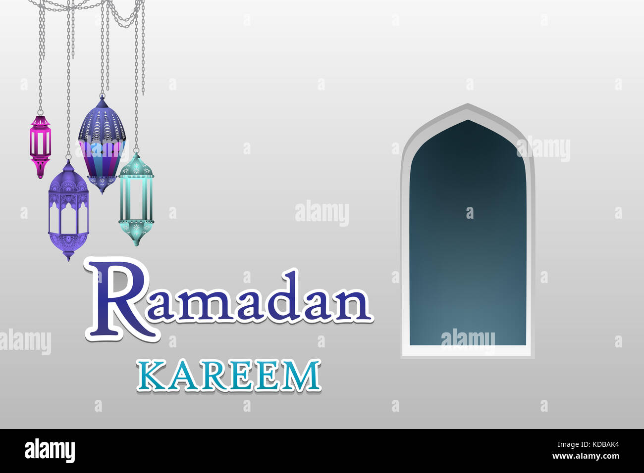 Arabic arch windows and doors with ' Ramadan Kareem " , vector Stock ...