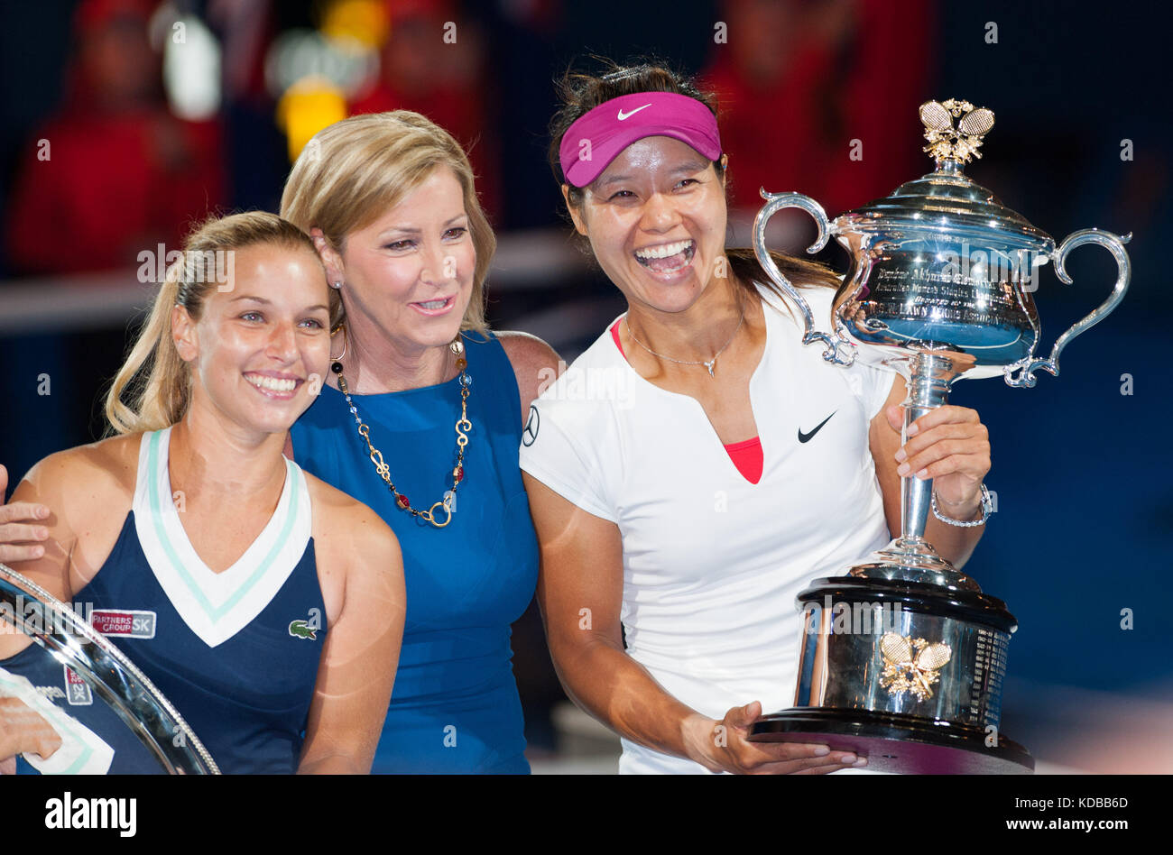 Li Na of China plays in the championship round of the Australian Open ...