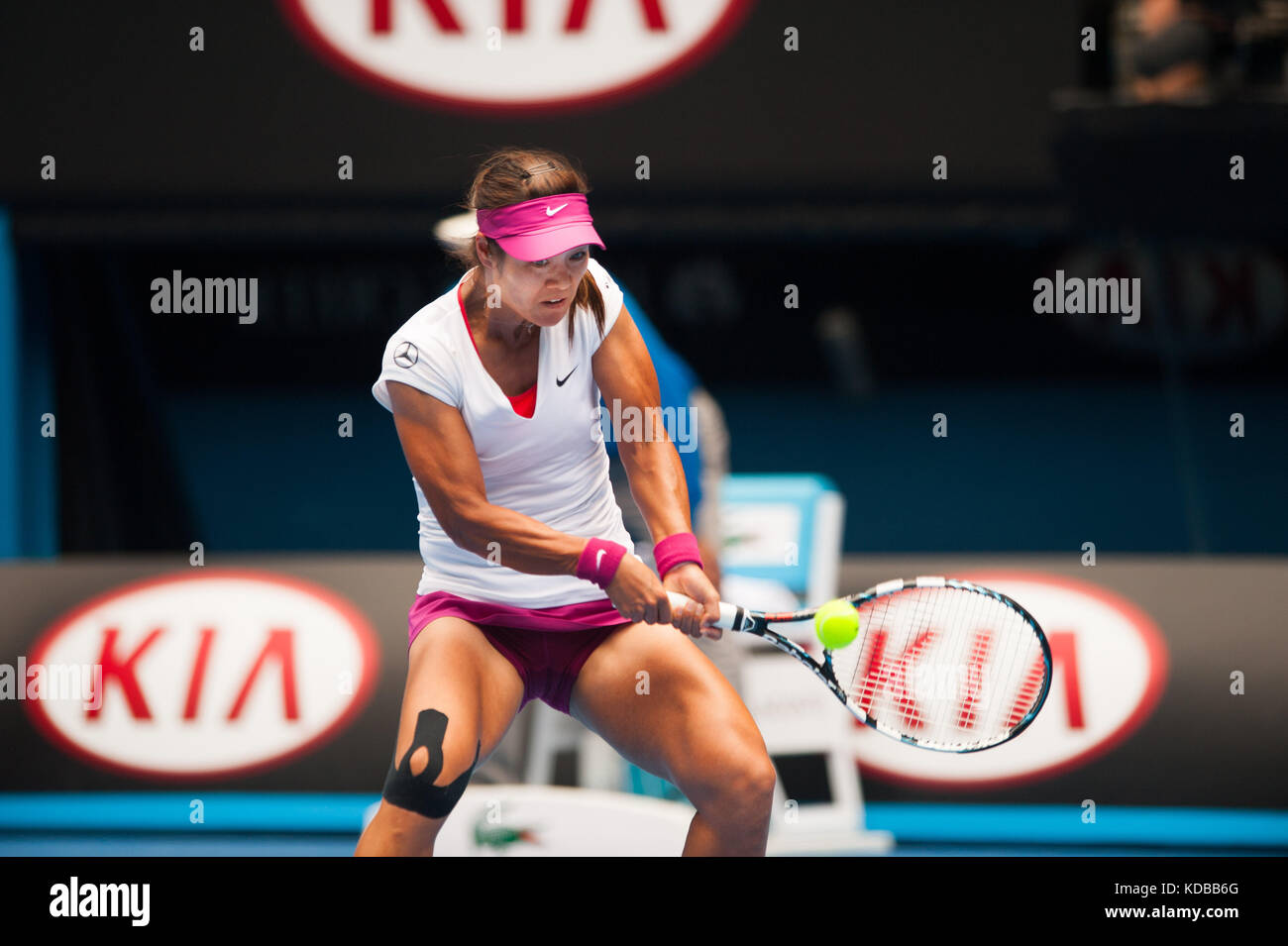 Li Na of China plays in the championship round of the Australian Open ...