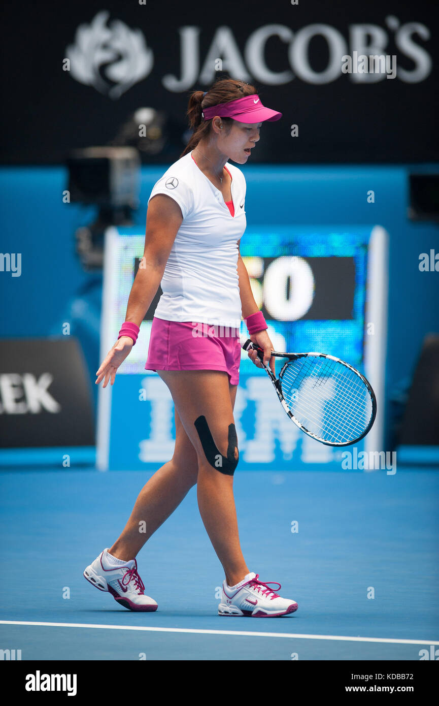 Li Na of China plays in the championship round of the Australian Open ...