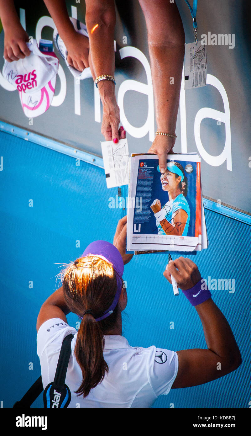 Li Na of China plays in the championship round of the Australian Open ...