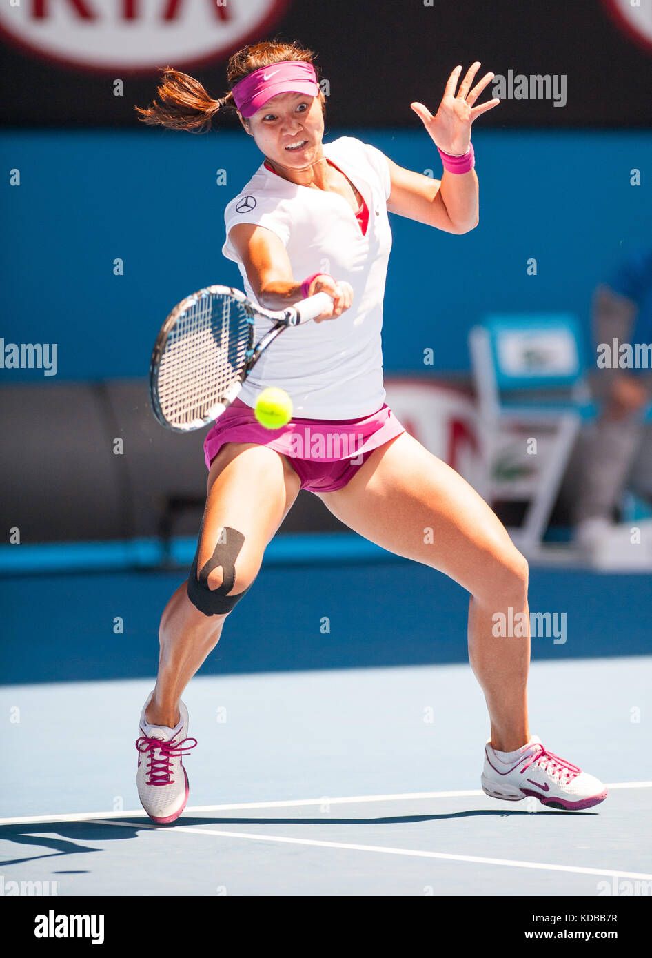 Li Na of China plays in the championship round of the Australian Open ...