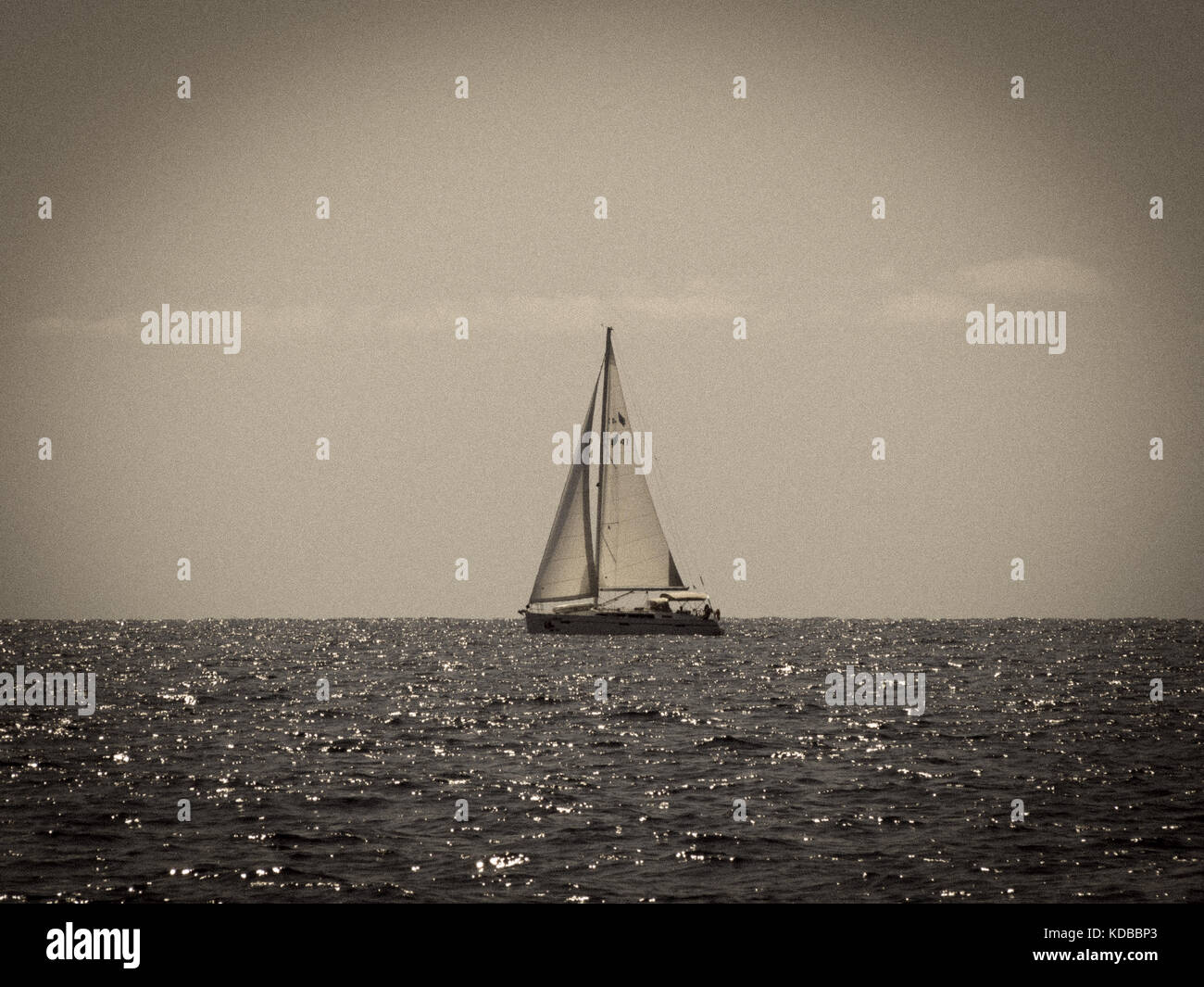 Sailing yacht in Croatia, windy summer on the boat between rocky ...