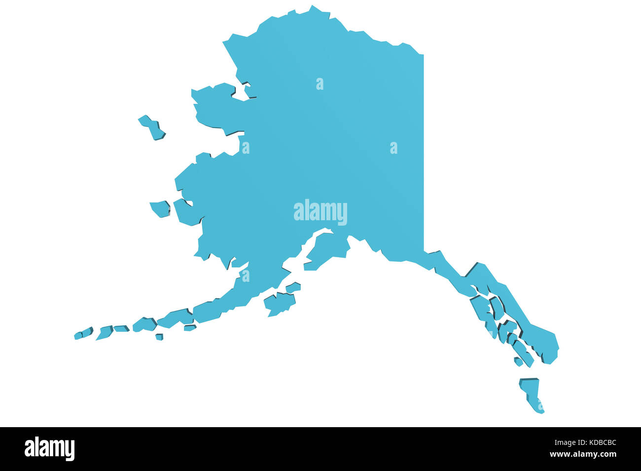 Map of Alaska with white background, 3D rendering Stock Photo - Alamy
